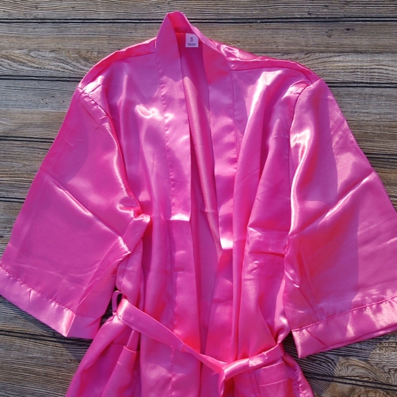 Intimates & Sleepwear | Pink Silky Lightweight Robe Lingerie | Poshmark